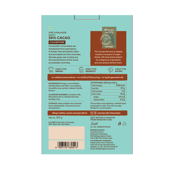 38% Cocoa Milk Chocolate Couverture – Cocoacraft